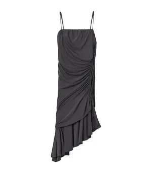 ALLSAINTS Sophia Ruched Asymmetric Mini Dress - Grey