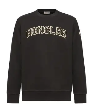 Moncler Logo Cotton Sweatshirt - Black