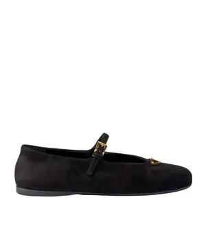 Prada Suede Ballerinas - Black