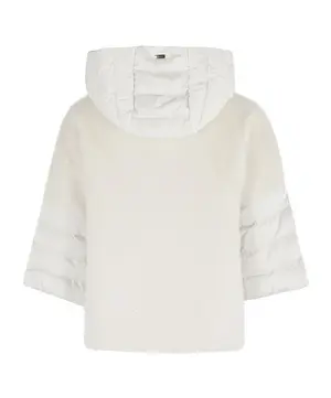 Herno Satin Alternative Fur Cape With Hood