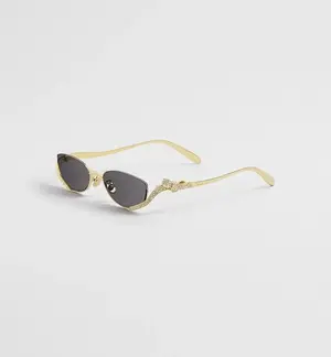 Dior Bow Embellished Gold-finish Metal Sunglasses