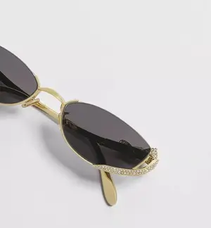 Dior Bow Embellished Gold-finish Metal Sunglasses