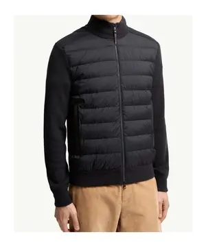Moncler Wool Cashmere Blend Padded Zip-up Cardigan - No