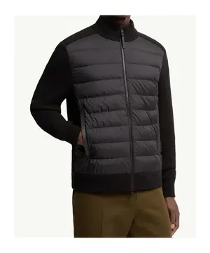 Moncler Wool Cashmere Blend Padded Zip-up Cardigan