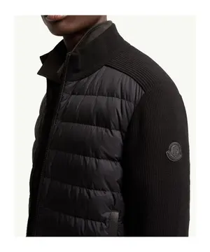 Moncler Wool Cashmere Blend Padded Zip-up Cardigan