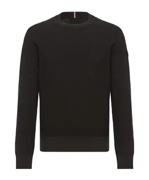 Moncler Cotton Knit Sweater - Black