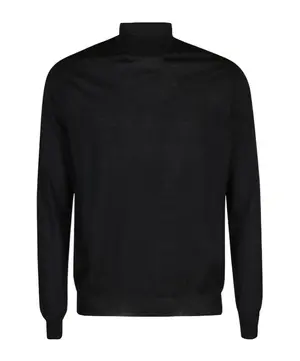 Malo Mock Neck Knitwear - Black