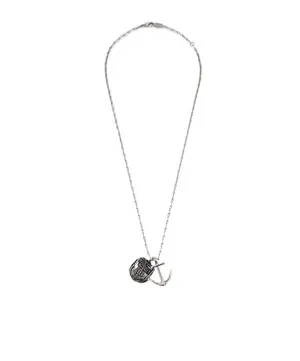 Balenciaga Anchor Crest Charms Necklace - Gray