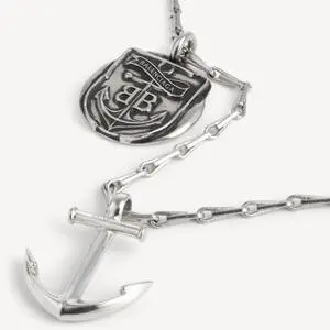 Balenciaga Anchor Crest Charms Necklace