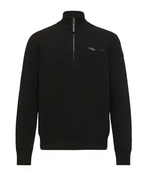 Moncler Wool Cashmere Blend Turtleneck Sweater - Black