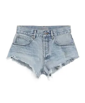 Balenciaga Mini Shorts In Bleach Light Bleu