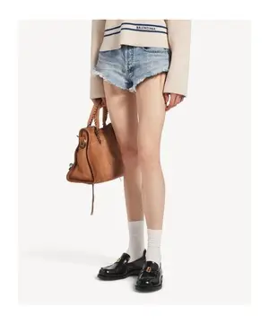 Balenciaga Mini Shorts In Bleach Light Bleu