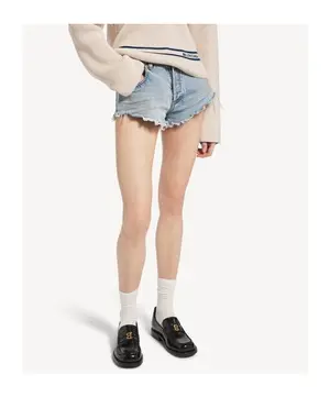 Balenciaga Mini Shorts In Bleach Light Bleu