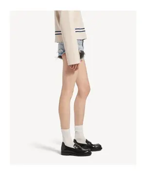Balenciaga Mini Shorts In Bleach Light Bleu