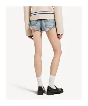 Balenciaga Mini Shorts In Bleach Light Bleu