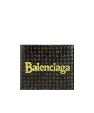 Balenciaga Select Square Folded Coin Wallet - Black
