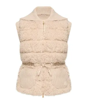 Moncler Padded Gilet With Drawstring Waist - Light Beige