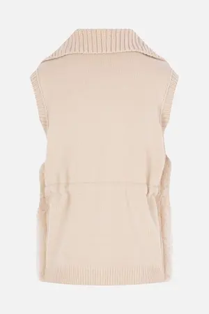 Moncler Drawstring Zip-up Padded Gilet - Light Beige