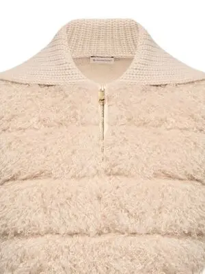 Moncler Drawstring Zip-up Padded Gilet - Light Beige