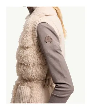 Moncler Drawstring Zip-up Padded Gilet - Light Beige