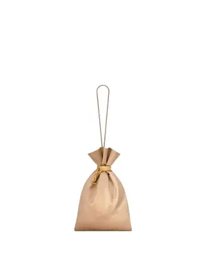 Saint Laurent Evening Logo Plaque Pouch - Nude