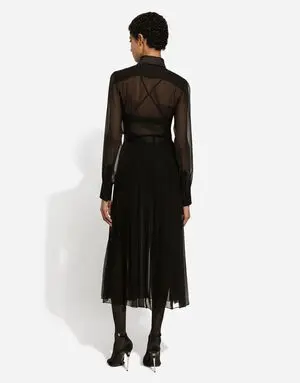 Dolce & Gabbana Chiffon Shirt Dress With Appliqu