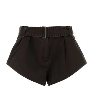 Magda Butrym Belted Pleated Shorts - Black