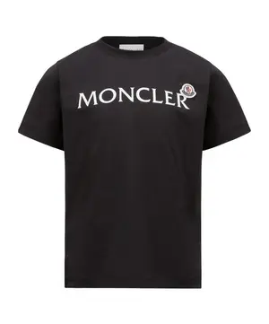 Moncler Logo Cotton T-shirt - Black