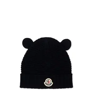Moncler Ribbed Knit Hat - Black