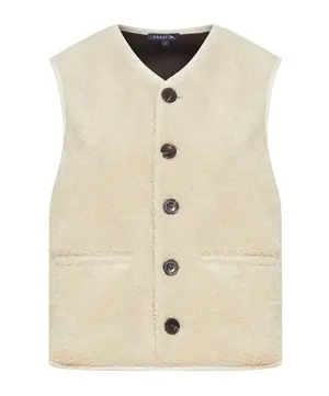 Soeur Fusil Buttoned Fleece Waistcoat - Nude