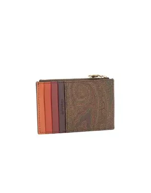 Etro Arnica Paisley Printed Zipped Wallet - Brown