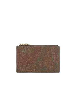 Etro Arnica Paisley Printed Zipped Wallet - Brown