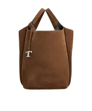 TOD'S Bucket Bag In Suede Small - Brown