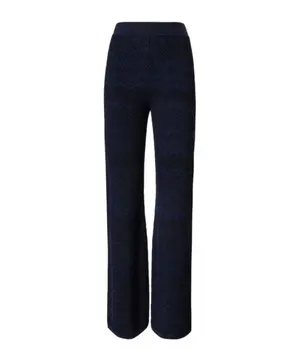Missoni Zigzag-knit Trousers - Navy Blue