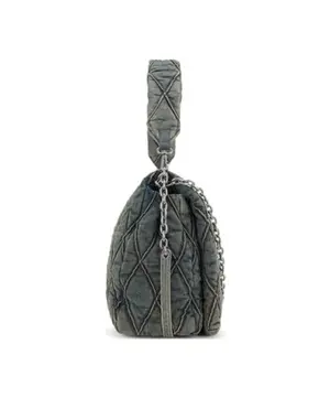 DIESEL® Large Quilted Shoulder Bag With Charm Detail