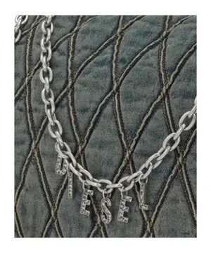 DIESEL® Large Quilted Shoulder Bag With Charm Detail