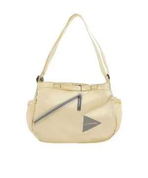 AND WANDER Logo Detail Shoulder Bag - Nude