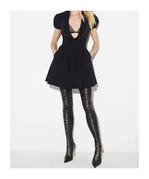 Elisabetta Franchi Crepe Deep-neck Pleated Mini Dress - Black