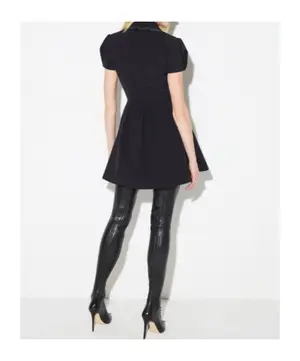 Elisabetta Franchi Crepe Deep-neck Pleated Mini Dress - Black