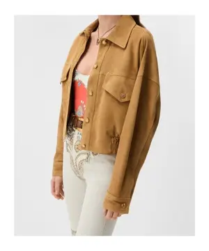 Versace Suede Blouson Jacket With Medusa Hardware
