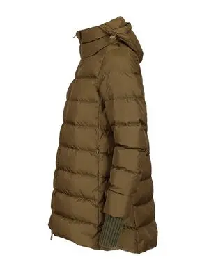 Herno Hooded Zip-up Down Jacket With Panelled Cuffs