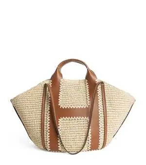 Harrods Large Raffia Tote Bag