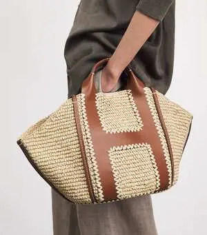Harrods Large Raffia Tote Bag