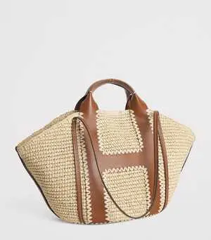 Harrods Large Raffia Tote Bag