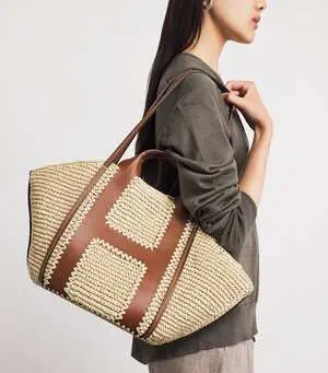 Harrods Large Raffia Tote Bag