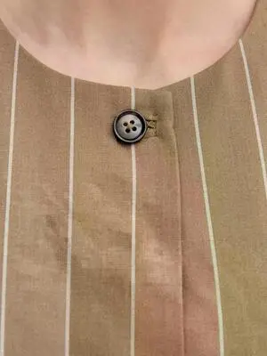 BENETTON Pinstripe Belted Sleeveless Top - Neutrals