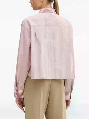 BENETTON Striped Pussy-bow Shirt - Pink