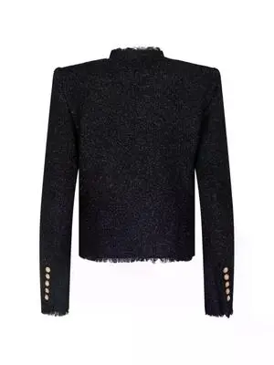 Balmain Gold-tone Lion-head Button Tweed Jacket