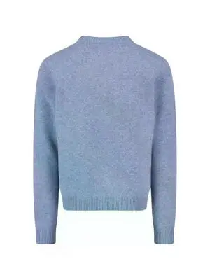 A.p.c. Edmond Logo-embroidered Crew Neck Sweater - Blue