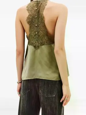 Ba&sh Corina Lace-panelled Halterneck Top